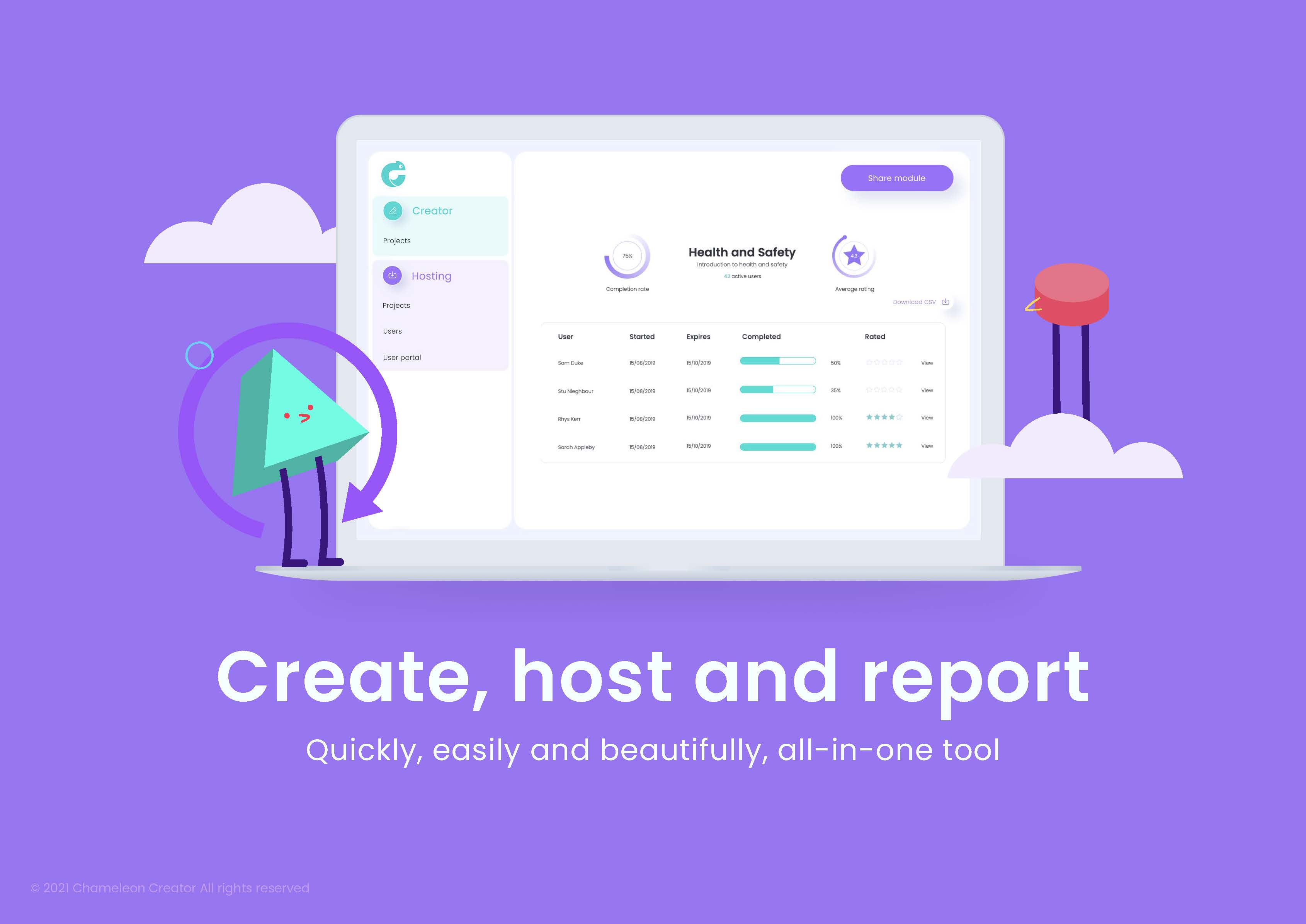 View a hosting demo of Chameleon Creator LP
